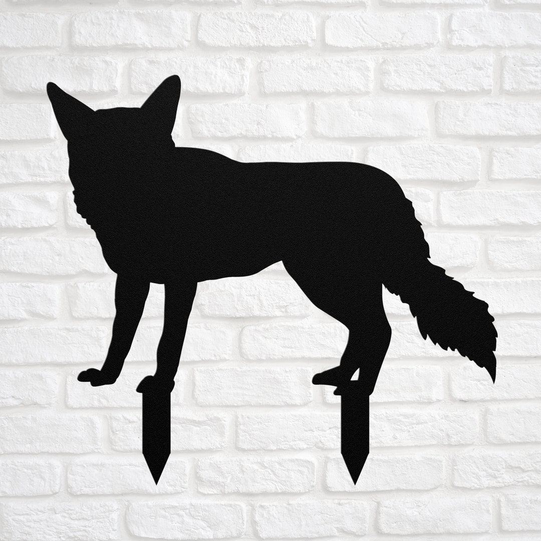 Coyote Statue Figurine, Metal Sculpture Figure Stake, Coyote Garden ...