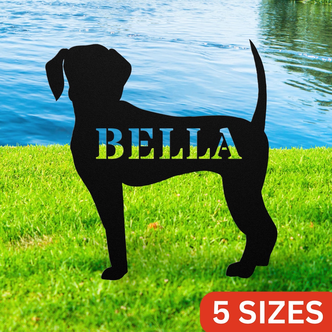 Personalized Beagle Garden Statue Stake, Custom Beagle Outdoor Yard Art ...