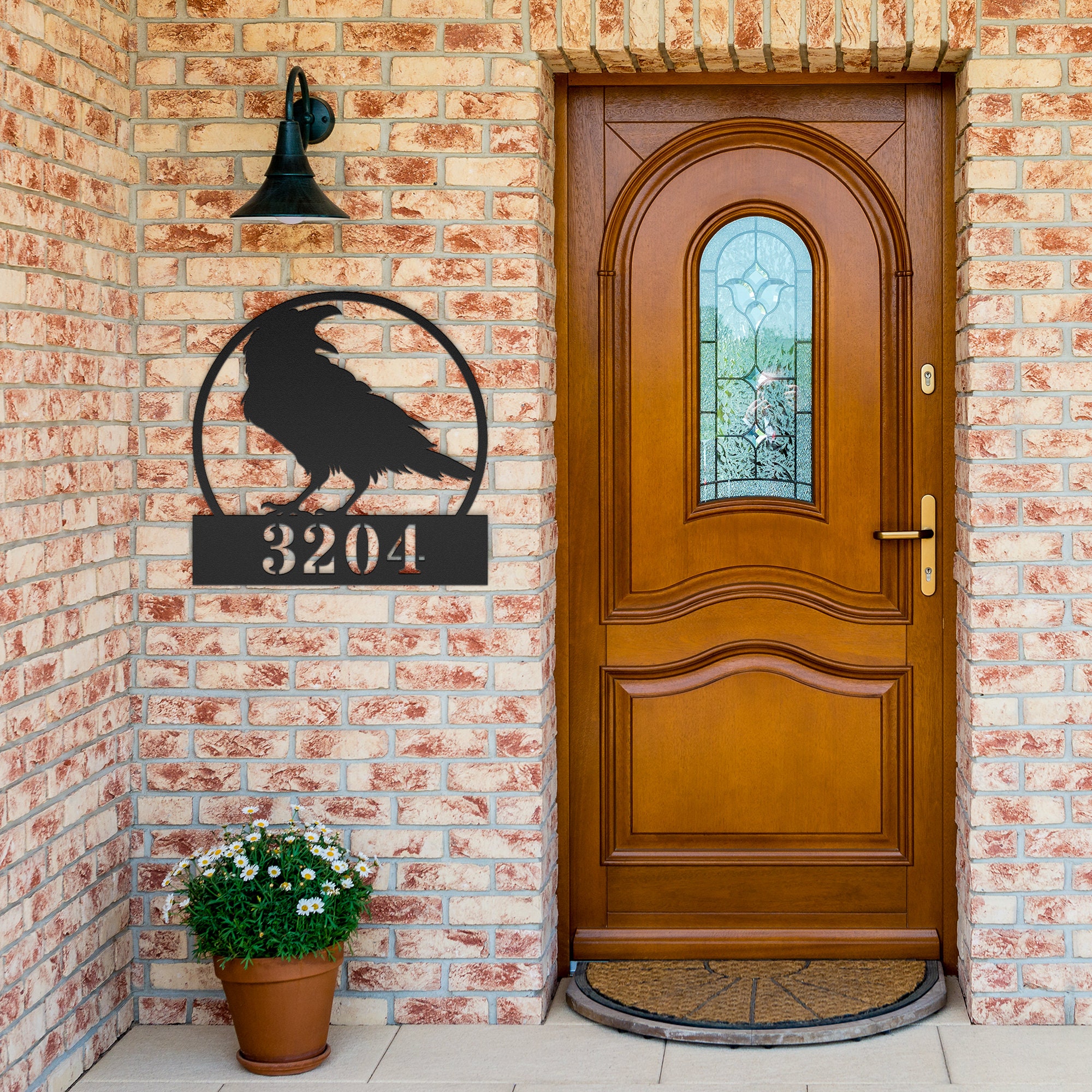 Personalized Raven Crow Address House Number Sign Metal Wall Art ...