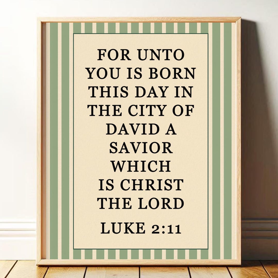 Luke 2 Bible Verse Wall Art Print | Christian Nativity Scene Print ...