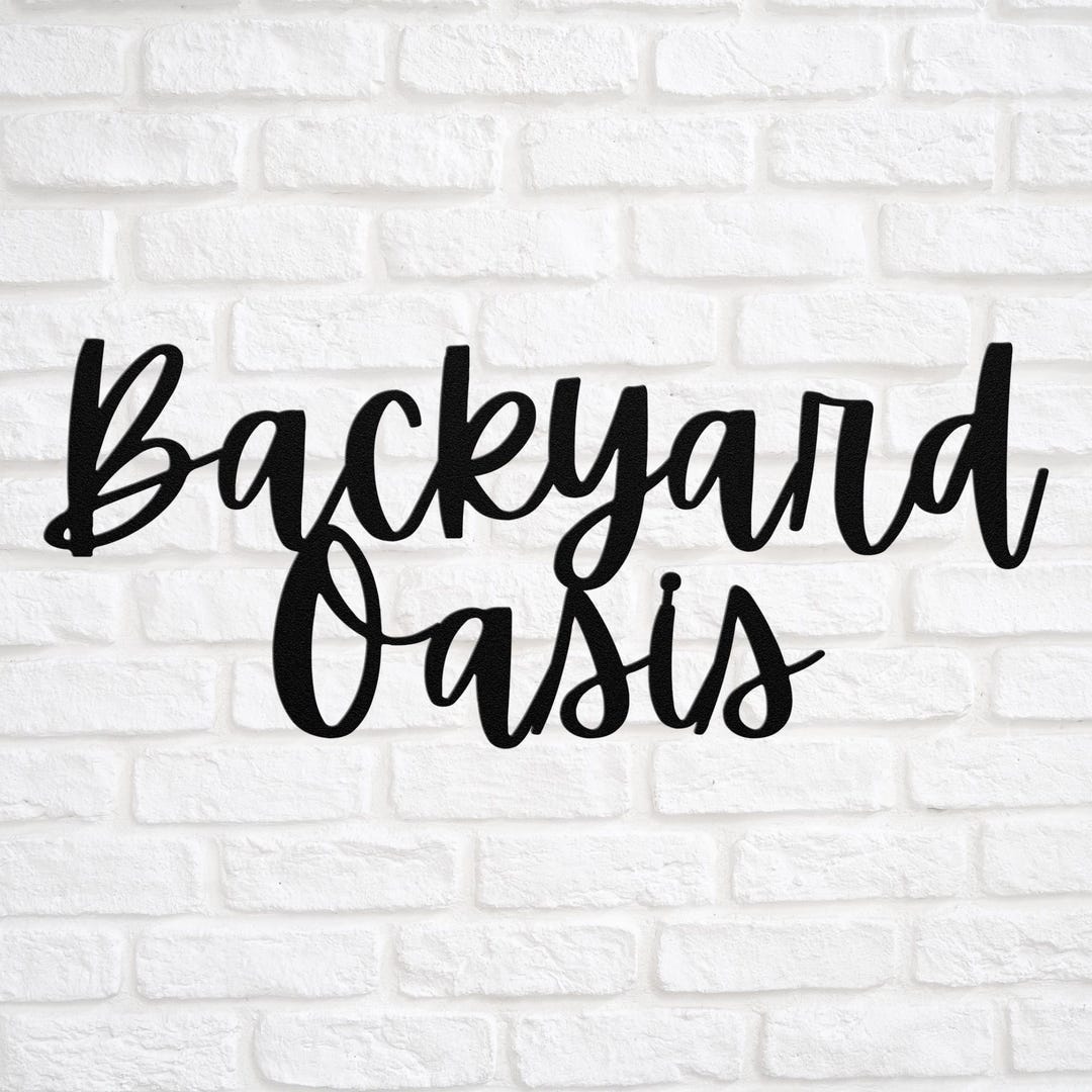 Custom Backyard Oasis Sign Patio Decor Outdoor Pool Tropical Coastal ...