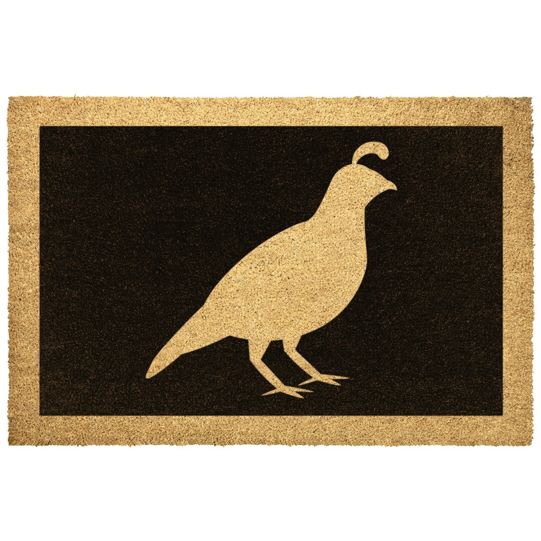 Quail Doormat Bird Themed Door Mat Outdoor Rug for Bird Watchers and ...