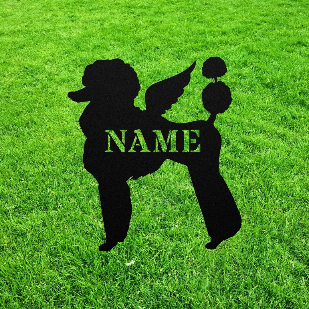 Poodle Angel Wings Statue Figurine for Garden Stone Memorial Ornament ...