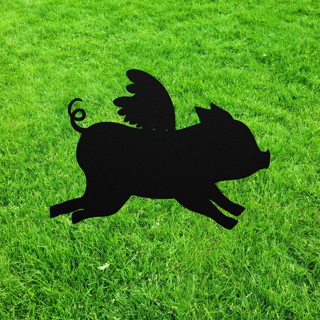 Flying Pig Memorial Stake Loss of Flying Pig Heart Grave Marker Stone ...