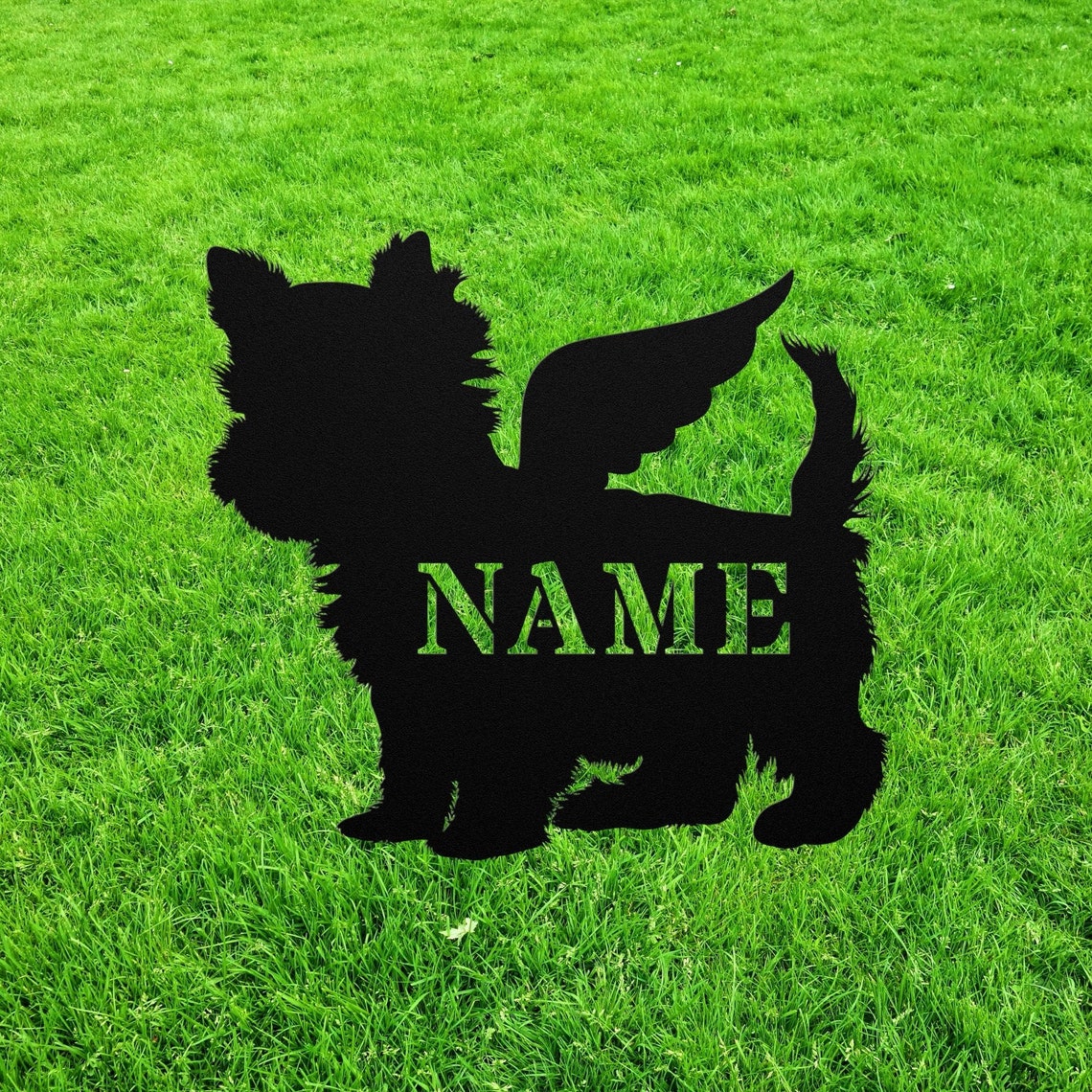 Yorkie Angel Wings Yorkshire Terrier Angel Statue Figurine for Garden ...