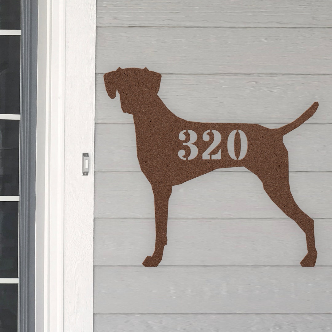 Personalized Vizsla Address House Number Sign, Vizsla Metal Wall Art ...