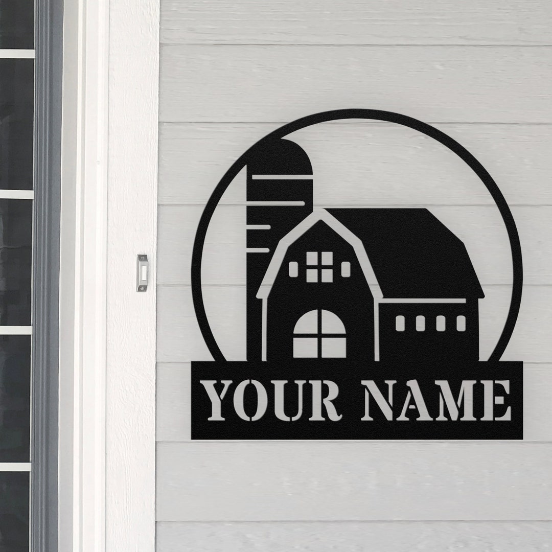 Custom Farm Barn Yard Sign Stake, Personalized Farm Metal Monogram ...
