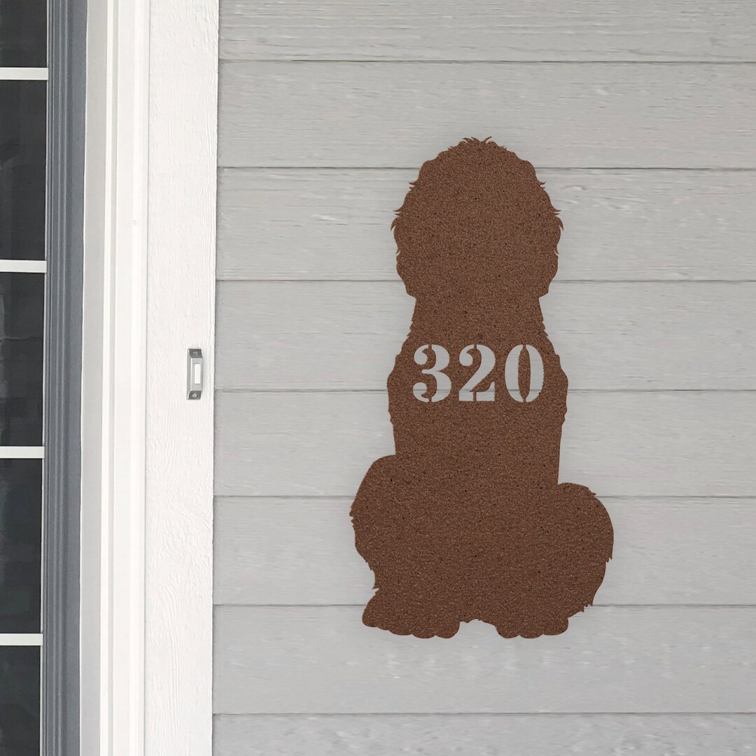 Personalized Bernedoodle Address House Number Sign Metal Wall Art ...