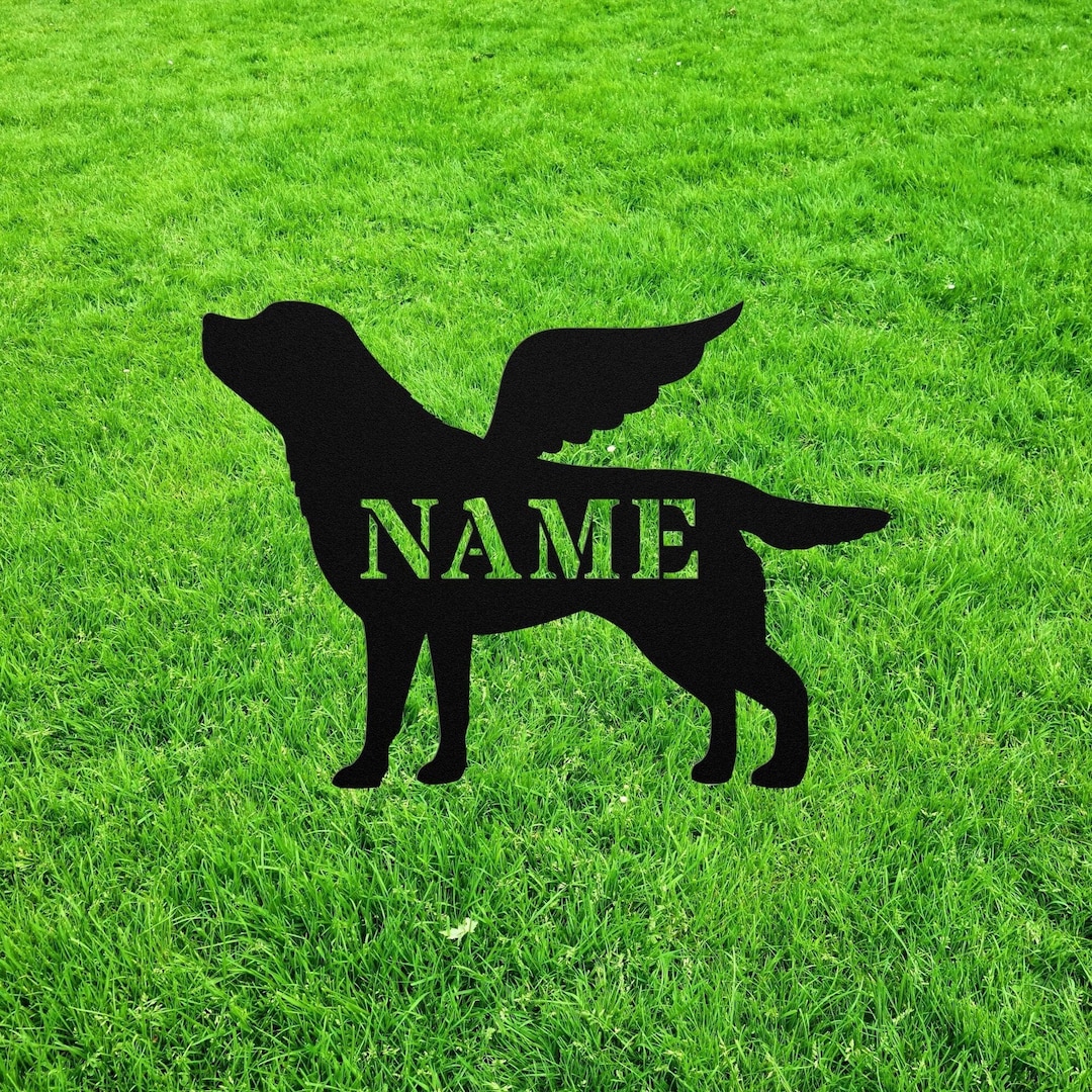 Labrador Angel Wings Black Lab Angel Statue Figurine for Garden Stone ...