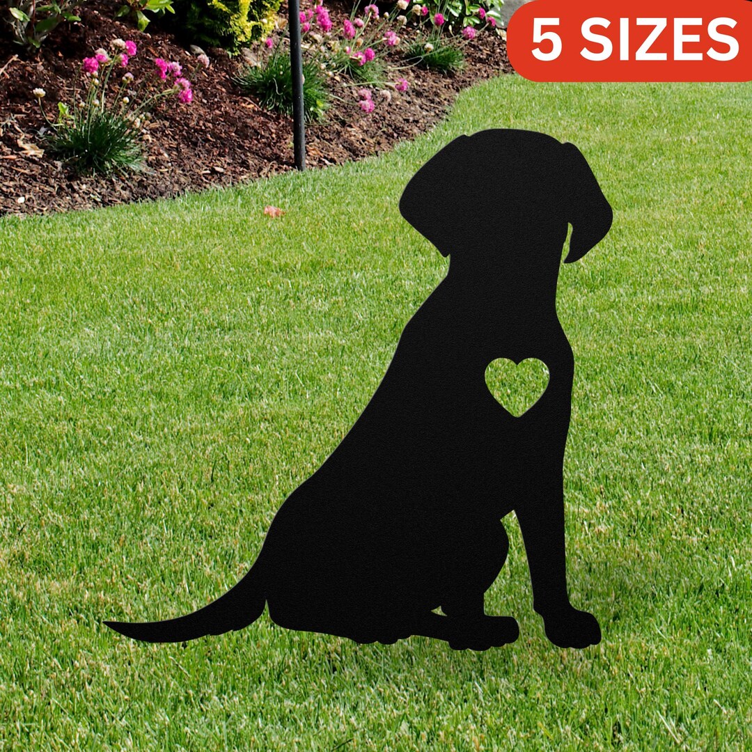 Personalized Labrador Garden Statue Stake, Custom Lab Outdoor Yard Art ...