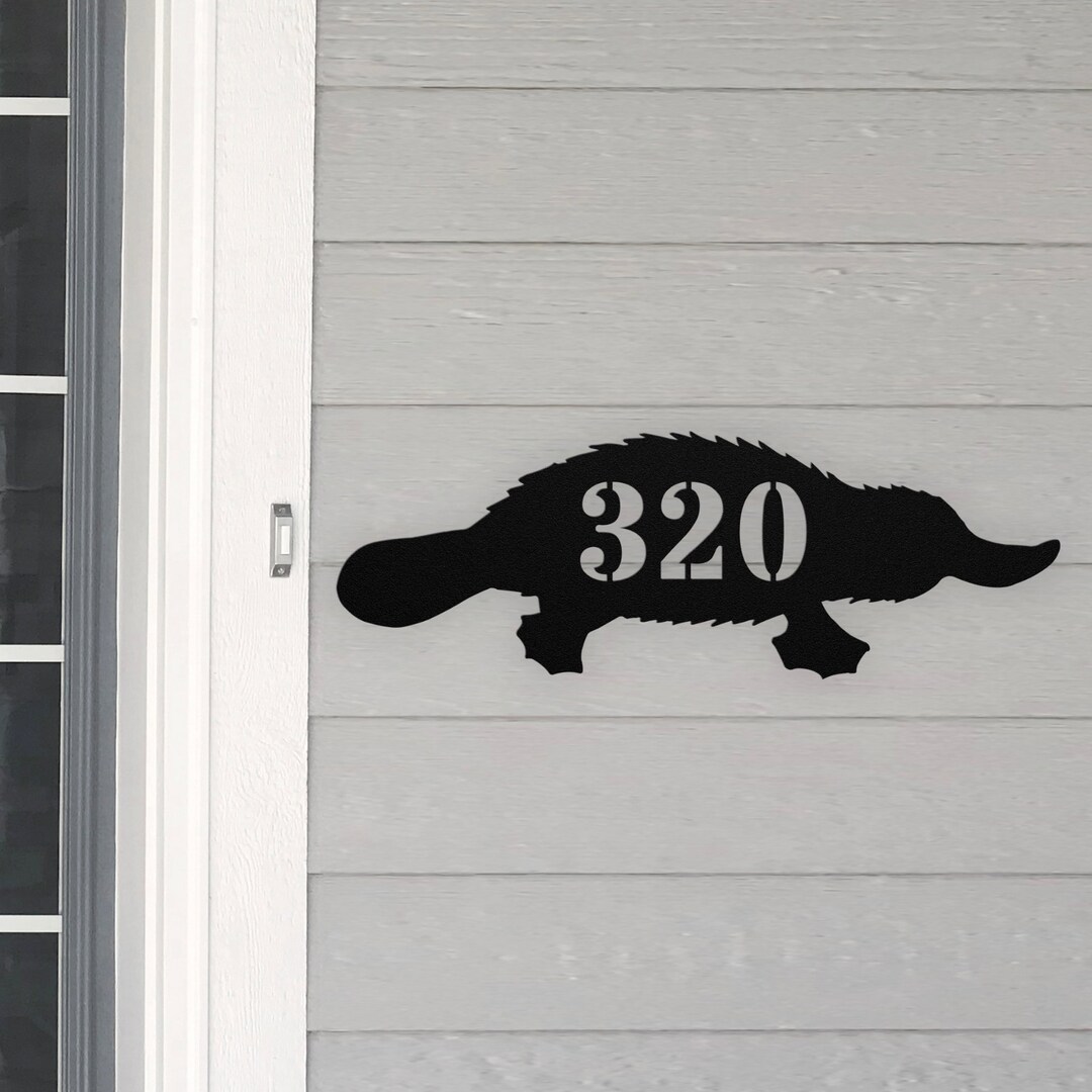 Personalized Platypus Address House Number Sign Platypus Metal Wall Art ...