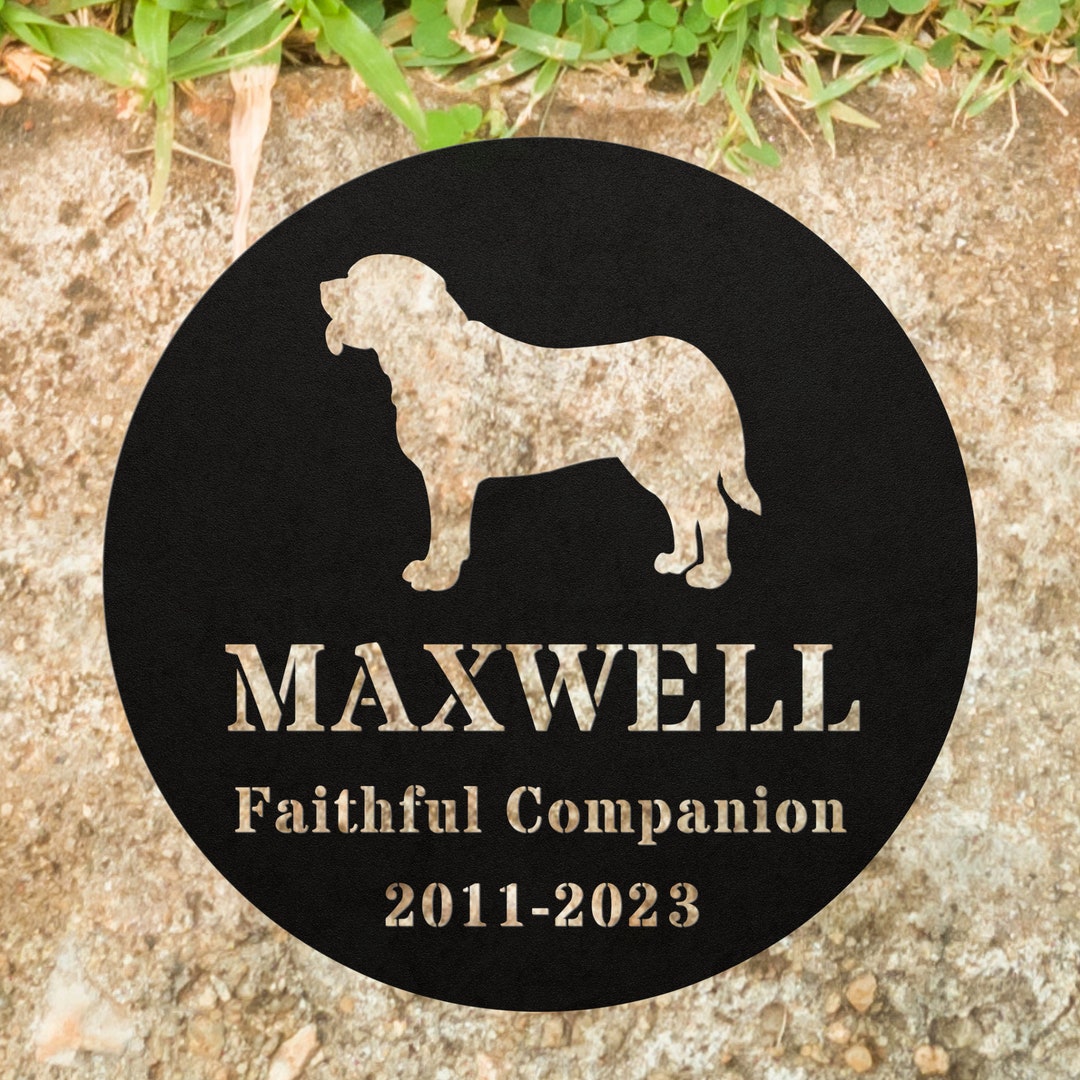 English Mastiff Memorial Stone Metal Sign Loss Gift Dog Tombstone ...