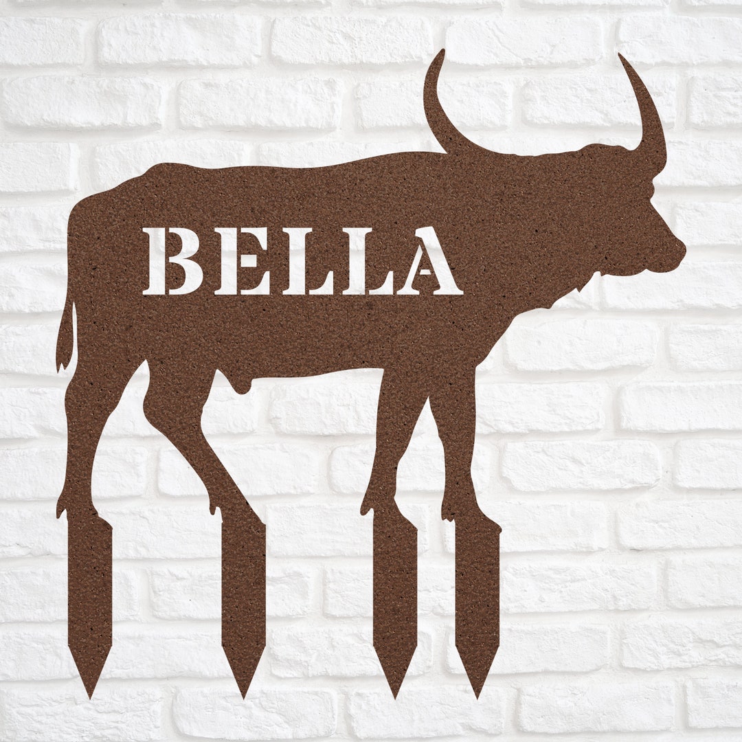 Highland Cattle Cow Memorial or House Number Sign Yard Address Plaque ...
