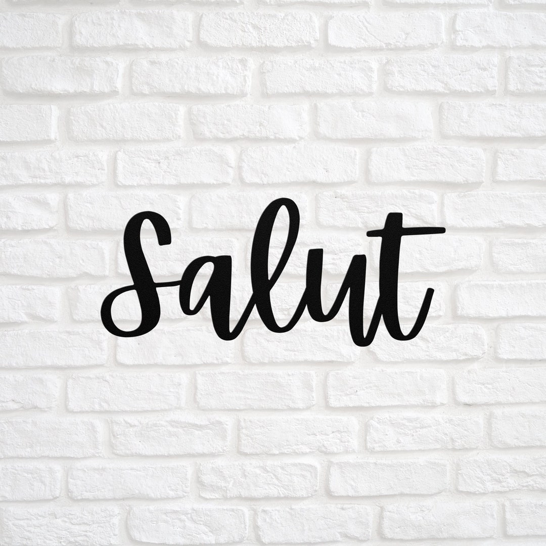 Salut Metal Sign French Wall Art Plaque France Front Home Decor Porch ...