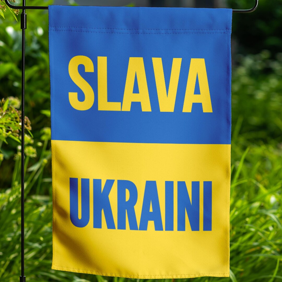 We Stand With Ukraine Garden Flag Peace for Ukraine Yard Sign Banner ...