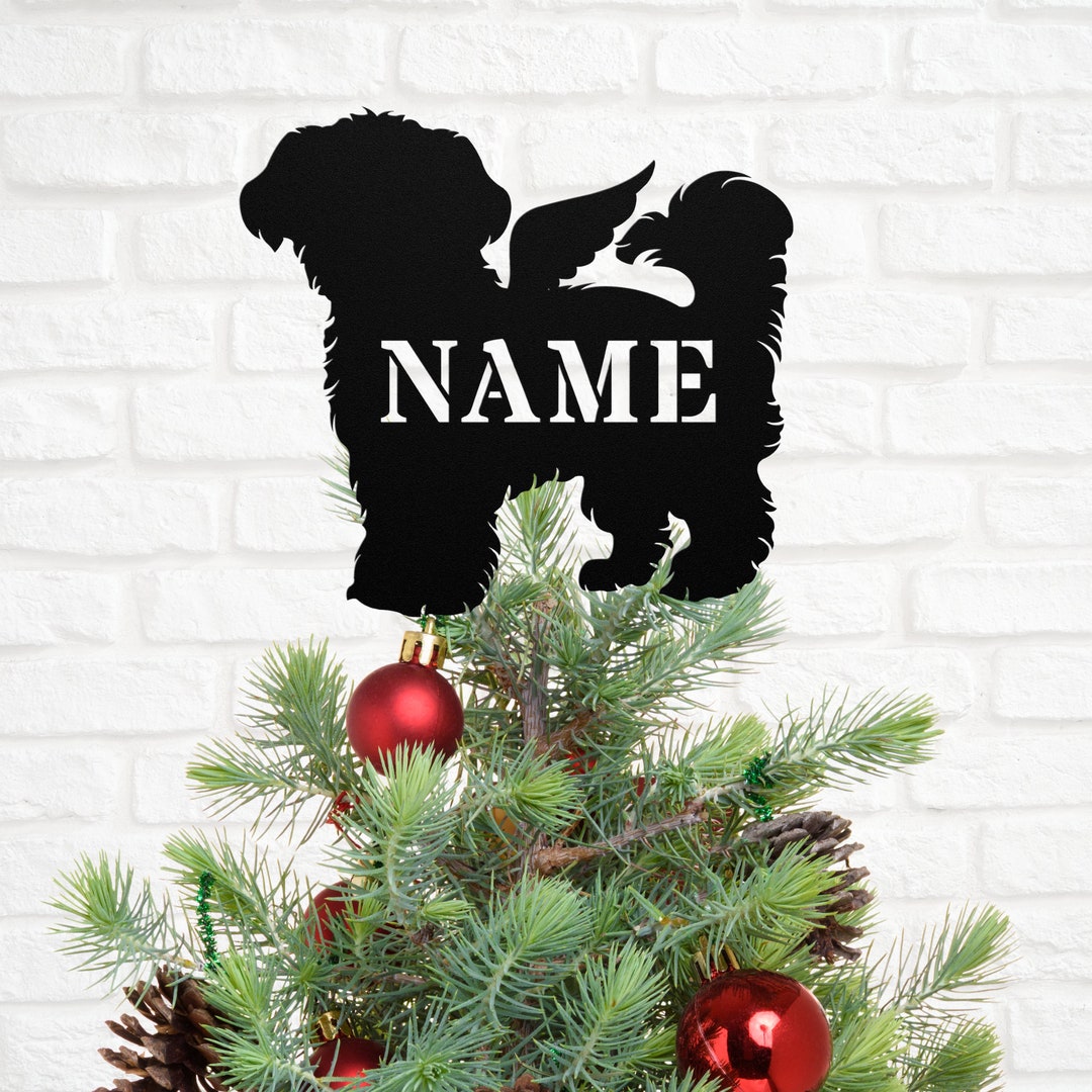 Maltese Tree Topper Christmas Holiday Decoration Ornament Dog Gift ...