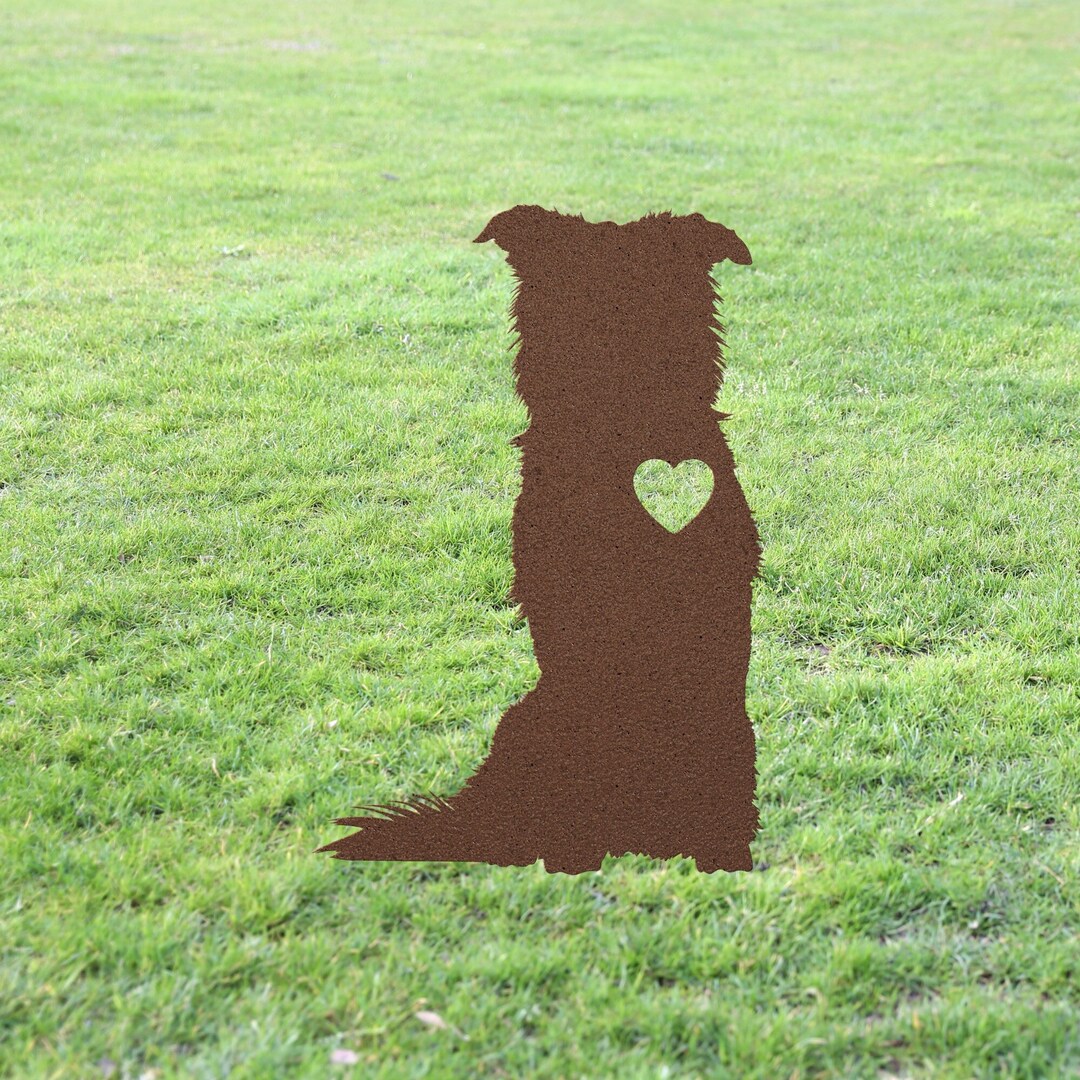 Personalized Border Collie Garden Statue Stake, Custom Border Collie ...