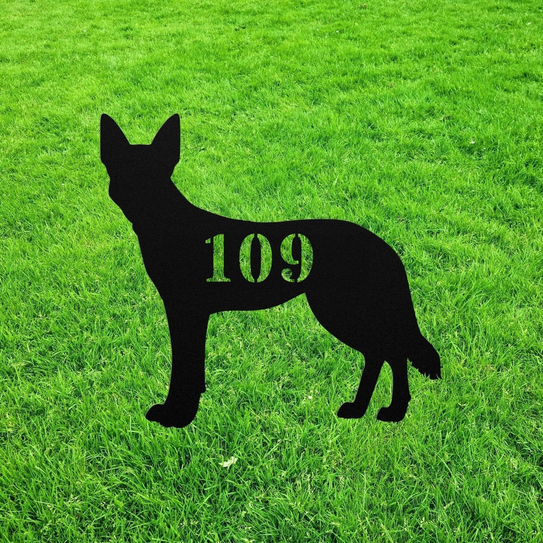Australian Kelpie House Number Sign Yard Address Plaque Garden Lawn ...