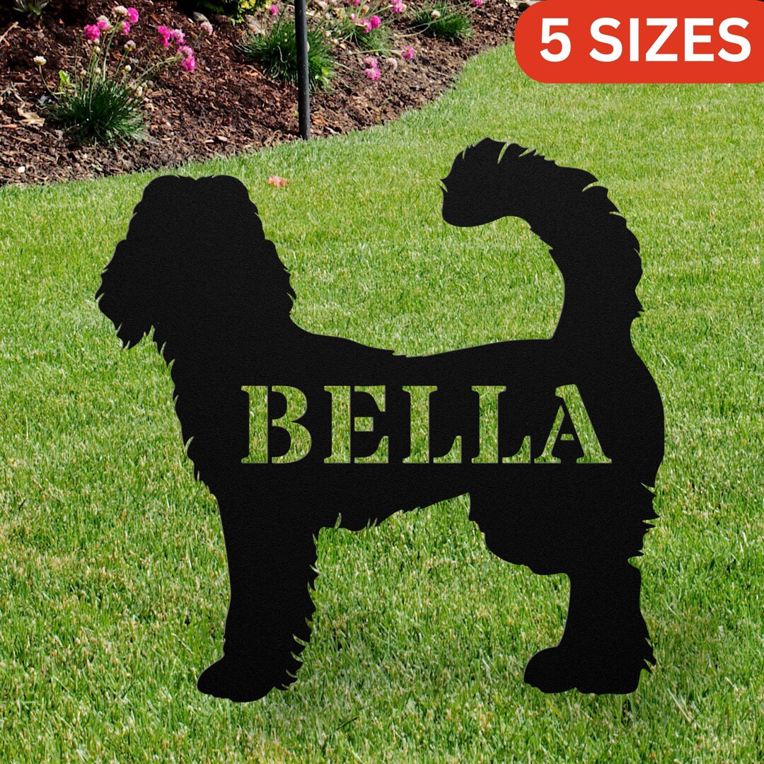 Personalized Labradoodle Garden Statue Stake, Custom Labradoodle ...