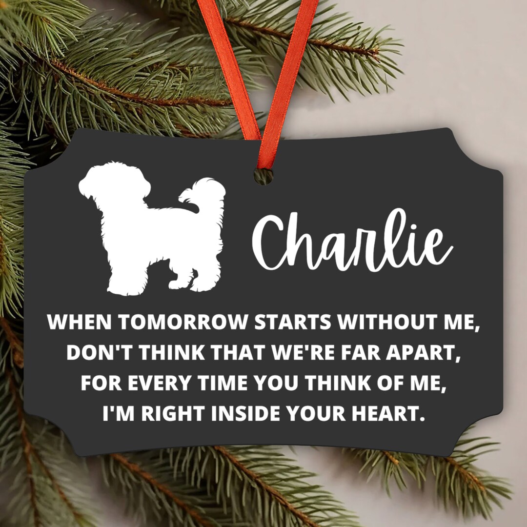 Maltese Memorial Ornament, Maltese Dog Loss Keepsake Sympathy Gift ...