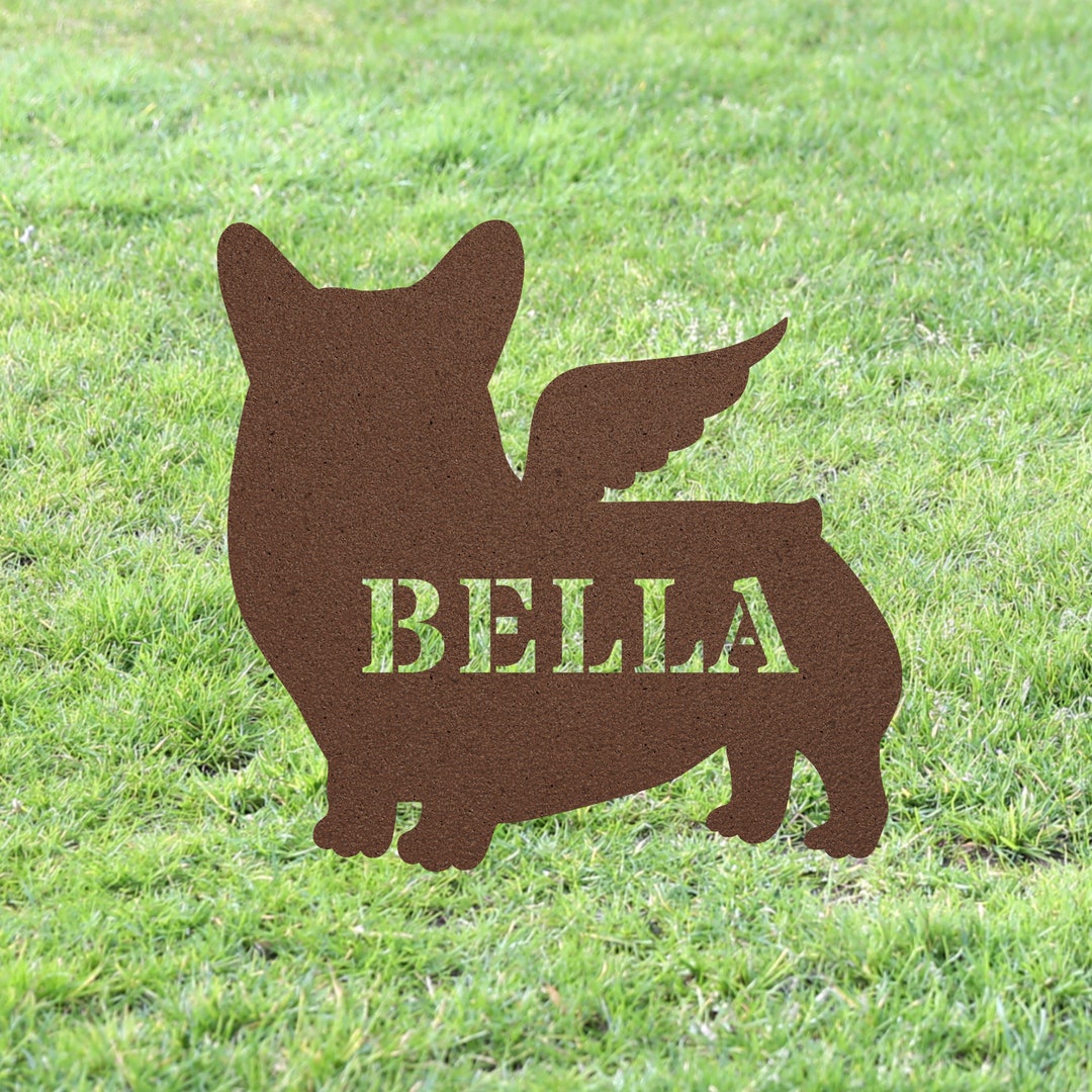 Corgi Angel Wings Statue Figurine for Garden Stone Memorial Ornament ...