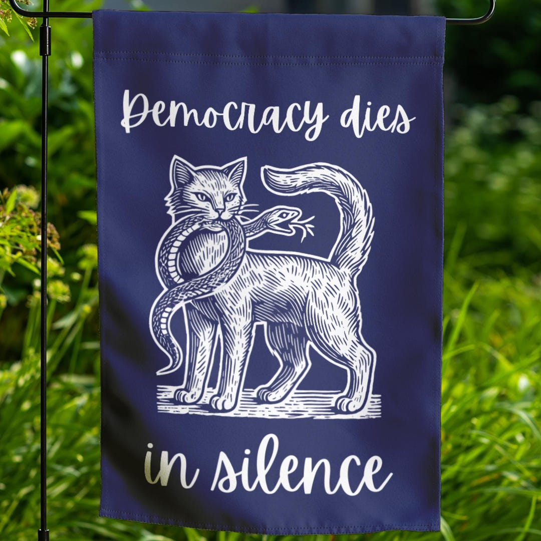 Democracy Dies in Silence Garden Flag - Resist Hate Flag, Anti-trump ...