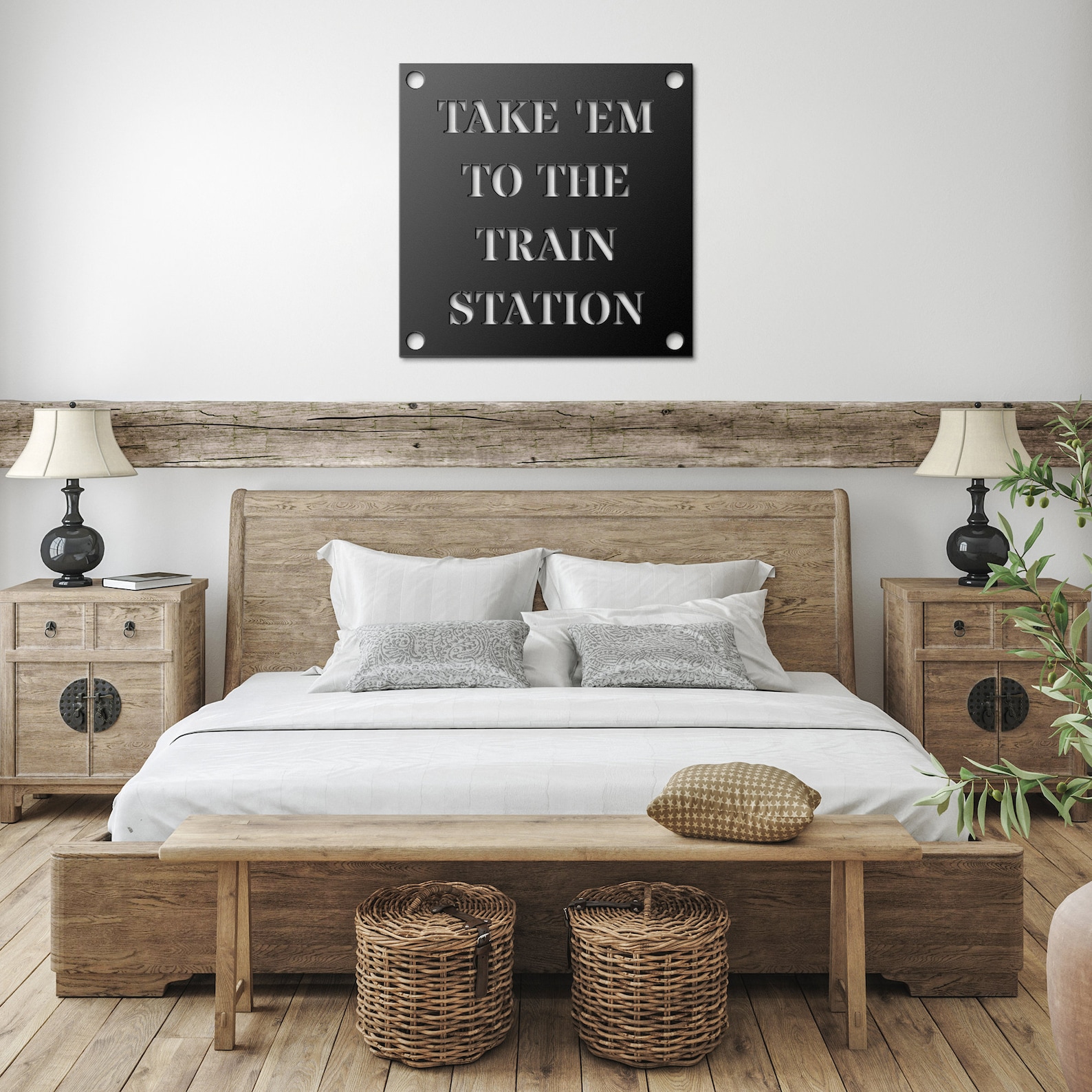 Take 'em to the Train Station Metal Sign, Funny Farmhouse Contemporary ...