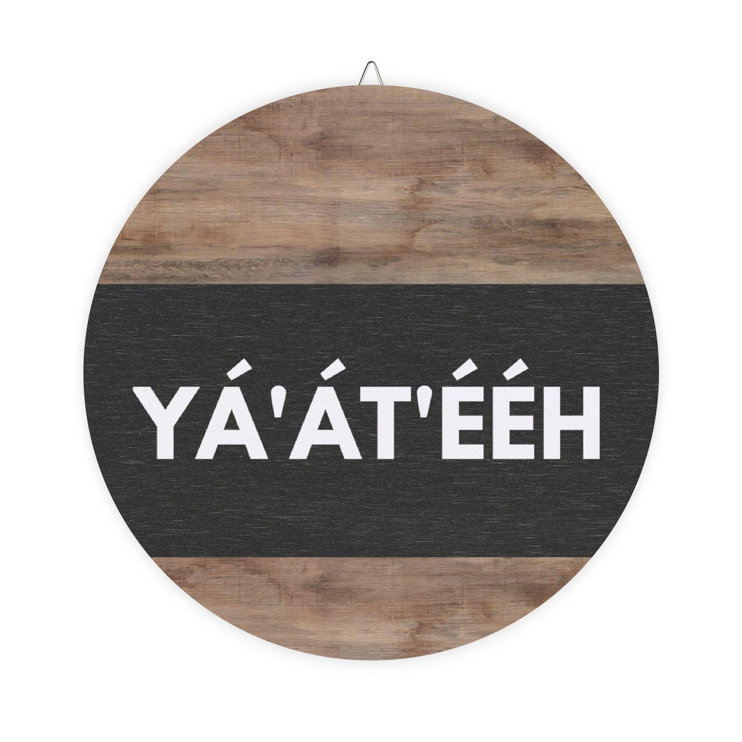 Hello in Navajo Native American Door Hanger Wood Sign Front Door Wreath ...