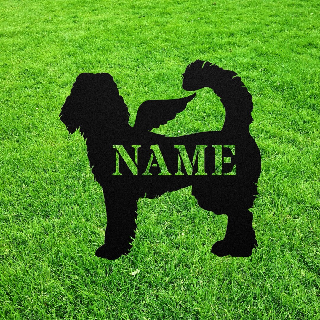 Labradoodle Angel Wings Statue Figurine for Garden Stone Memorial ...