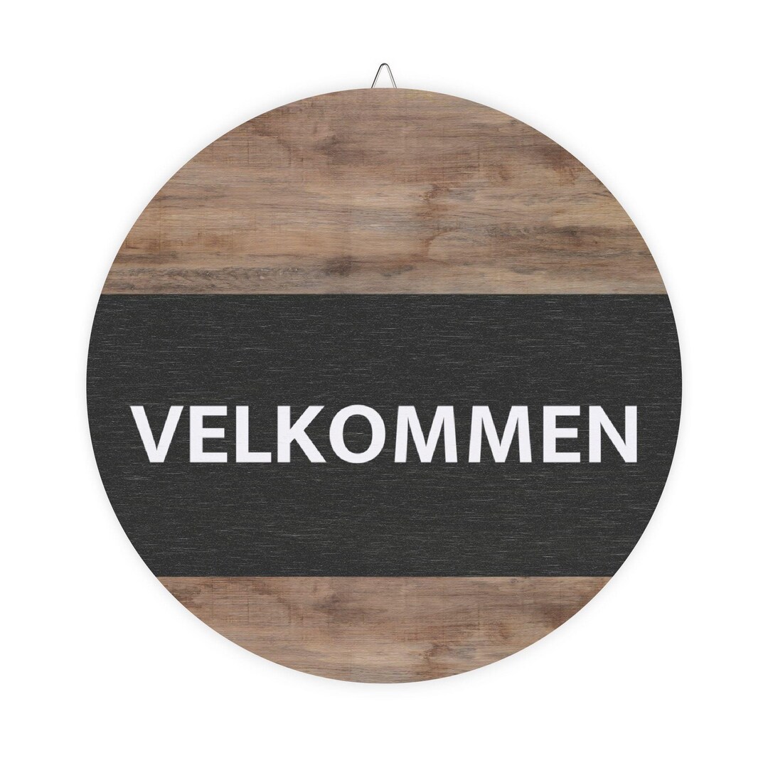 Danish Welcome Door Hanger Wood Sign Front Door Wreath Front Door Decor ...