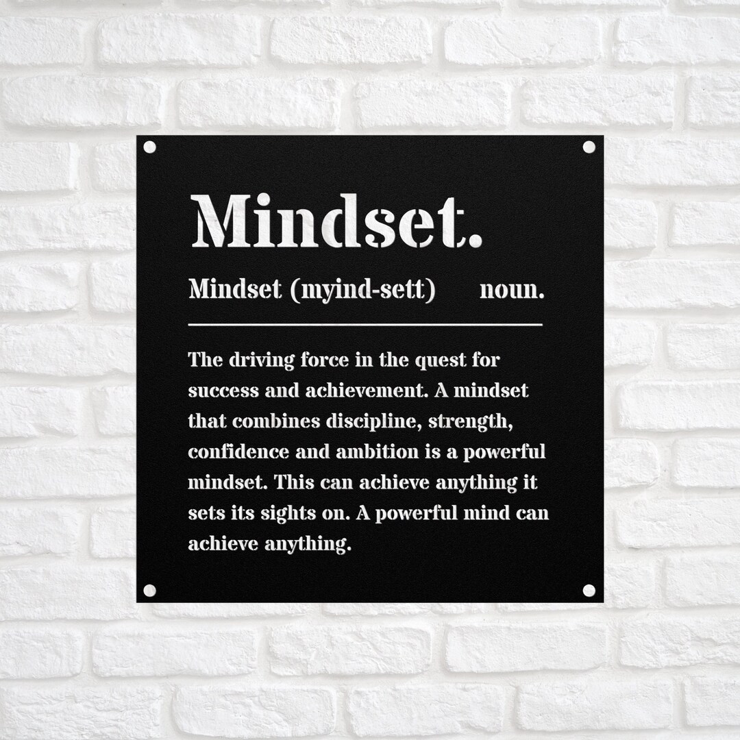 Mindset Definition Sign Metal Plaque, Office Wall Art, Home Office ...