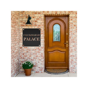 Cluckingham Palace Sign, Chicken Metal Sign, Funny Farm Fresh Butt ...
