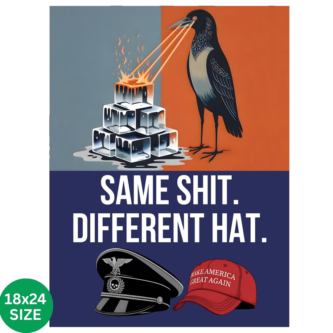 Different Hat Melt Ice Protest March Poster Anti Trump Resist Sign Ice ...