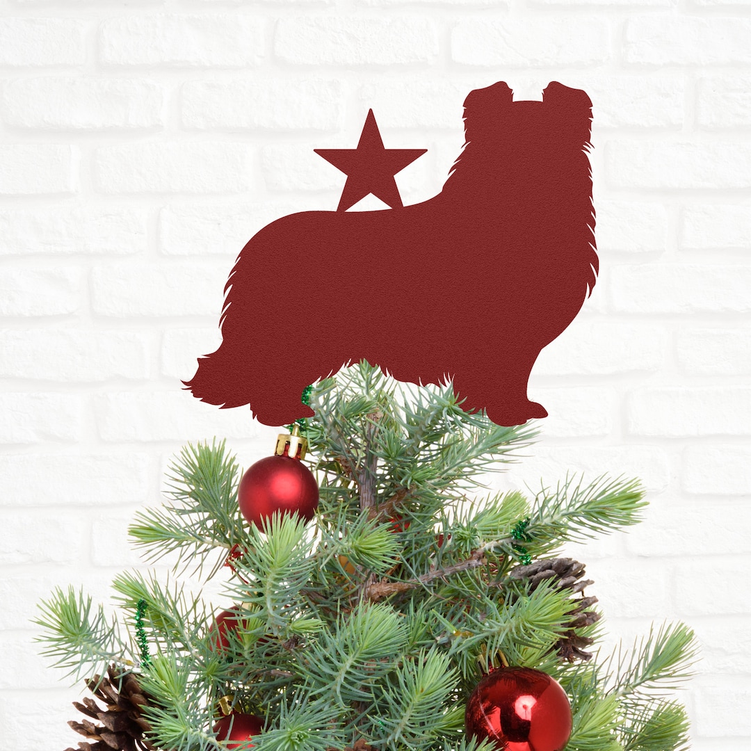 Shetland Sheepdog Tree Topper Christmas Holiday Decoration Ornament Dog ...