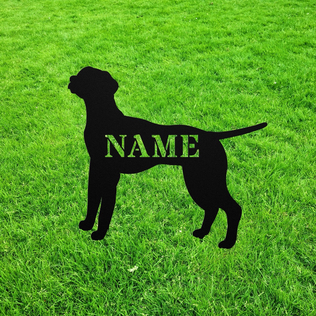 Personalized Pointer Garden Statue Stake, Custom Pointer Outdoor Yard ...