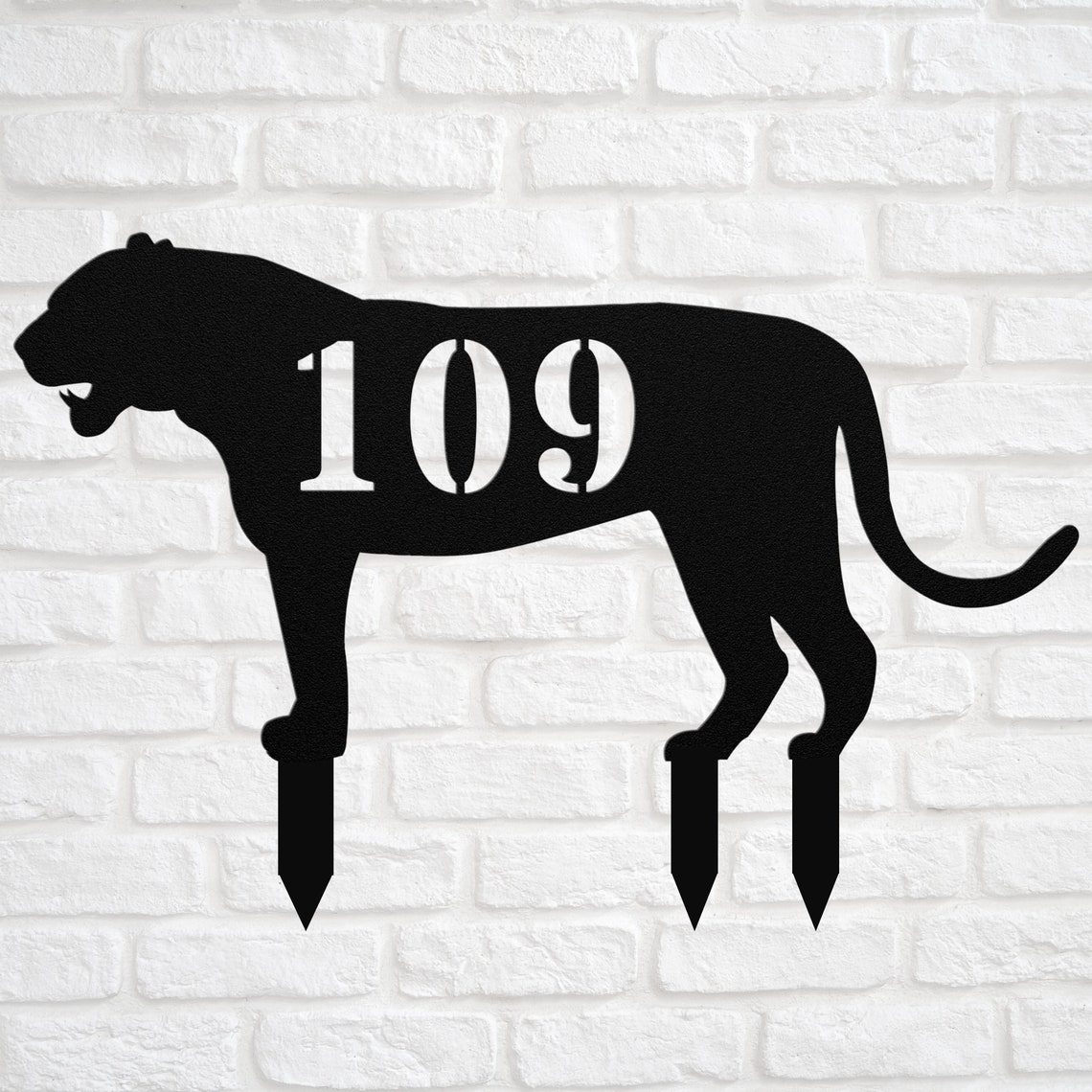 Tiger Address House Sign Tiger Metal Address Steel Yard Sign - Etsy