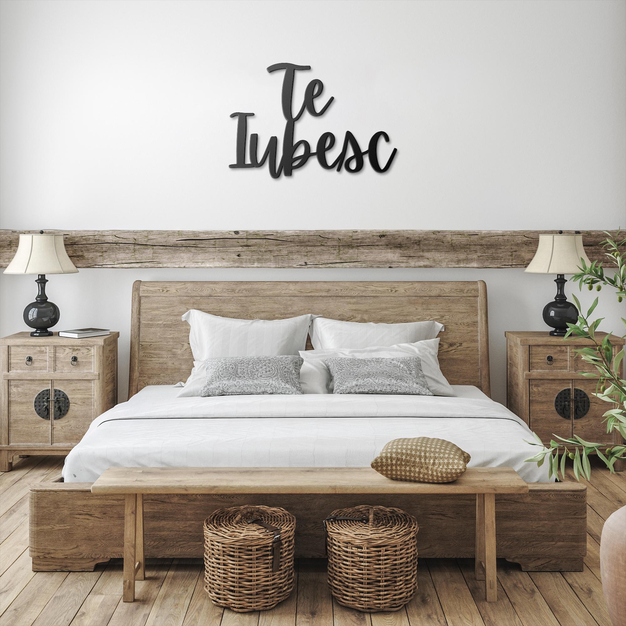 Te Iubesc Sign Metal Plaque, Romanian I Love You Ornament Sign ...