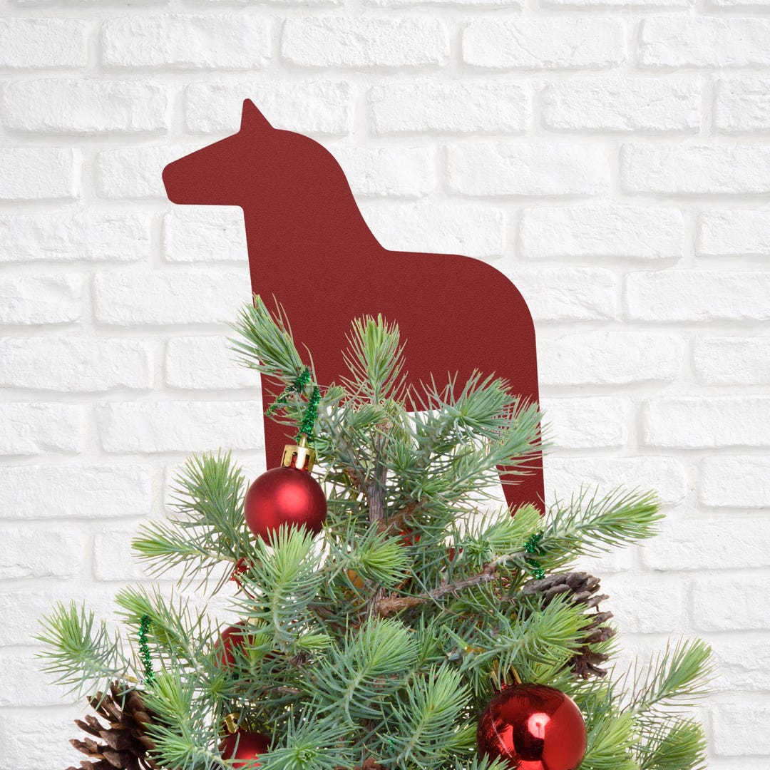 Scandinavian Tree Topper Dala Horse Red Metal Tree Topper - Etsy