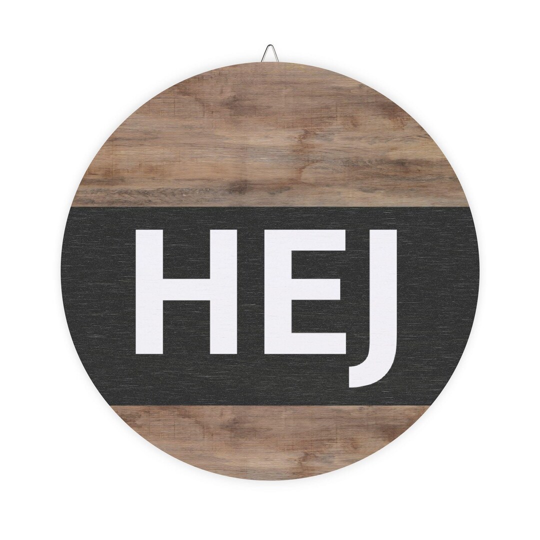 Hej Sign Danish Door Hanger Wood Sign Front Door Wreath Front Door ...