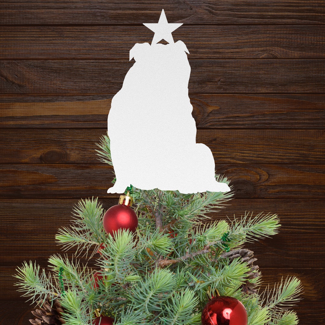 English Bulldog Tree Topper Christmas Holiday Decoration Ornament Dog ...