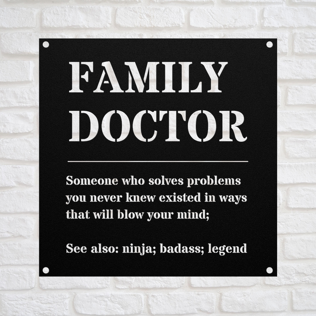 Funny FAMILY DOCTOR Gift Metal Sign for Women and Men, for Birthday ...
