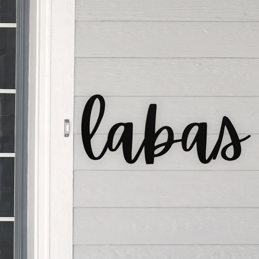 Labas Metal Sign Lithuanian Wall Art Plaque Lithuania Front Home Decor Porch Door Hanger ...