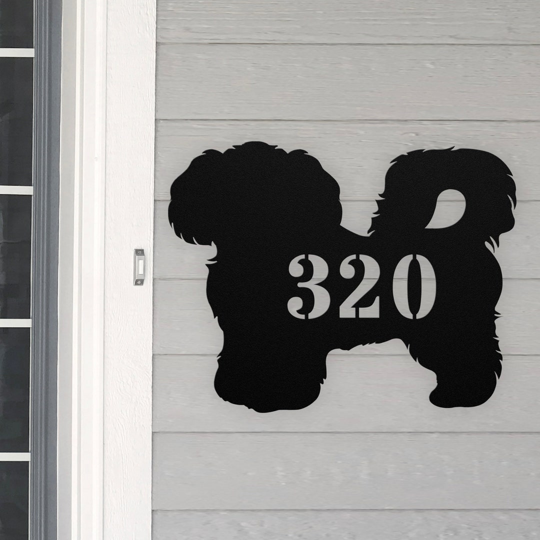 Personalized Shih Tzu Address House Number Sign, Shih Tzu Metal Wall ...
