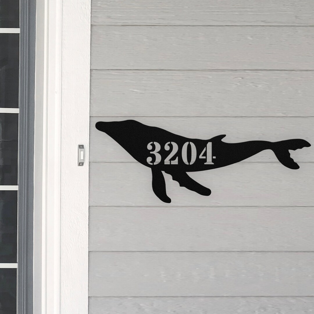 Personalized Humpback Whale Address House Number Sign Ocean Coastal ...