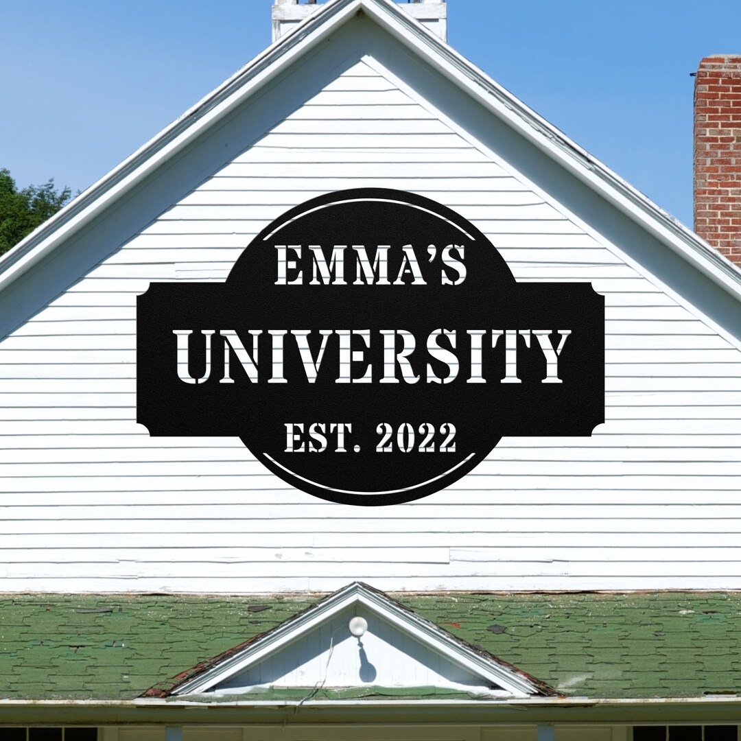 Personalized University Metal Sign Wall Art, Custom University Plaque ...