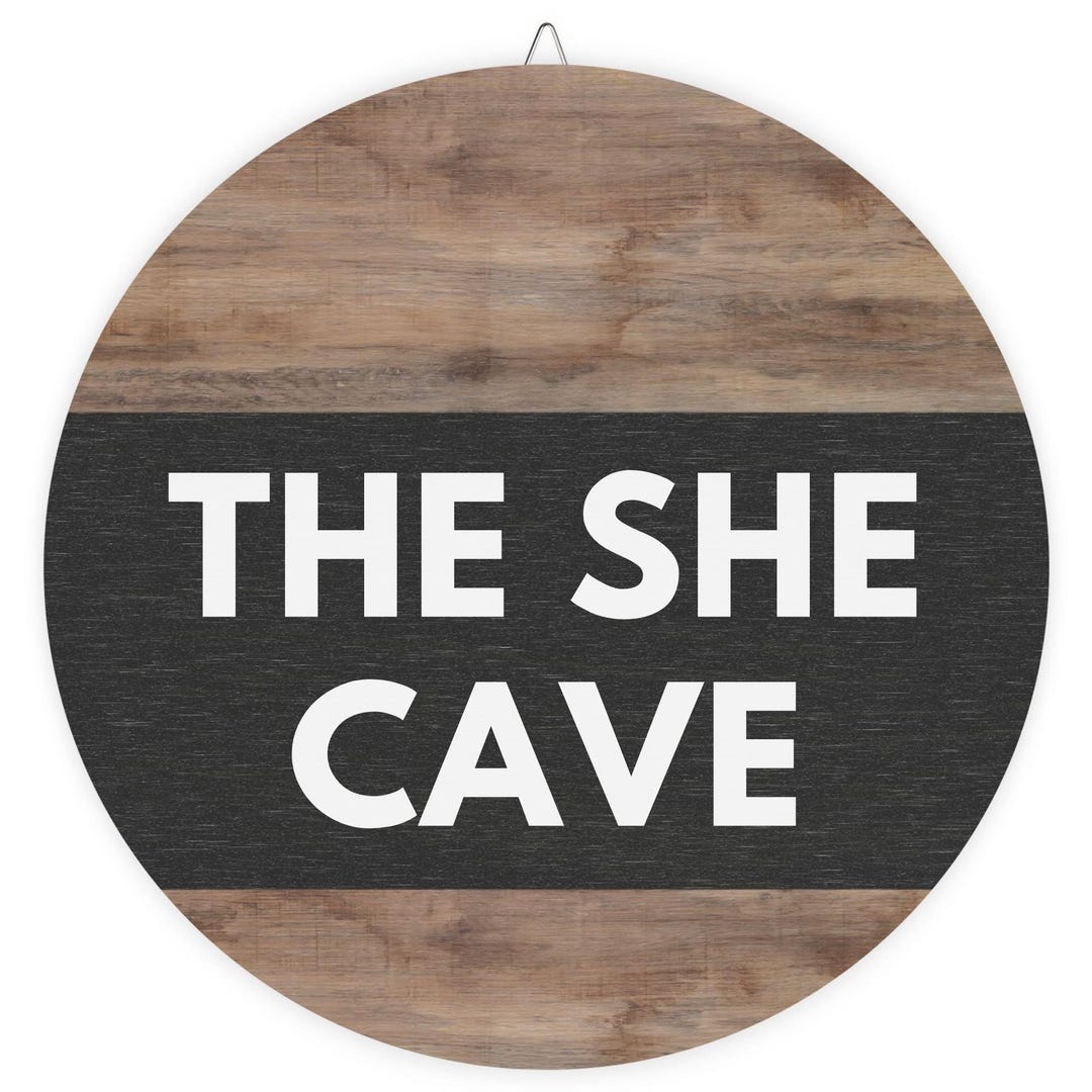 The She Cave Sign, Wood Sign, Farmhouse Contemporary Modern Wall Wood ...