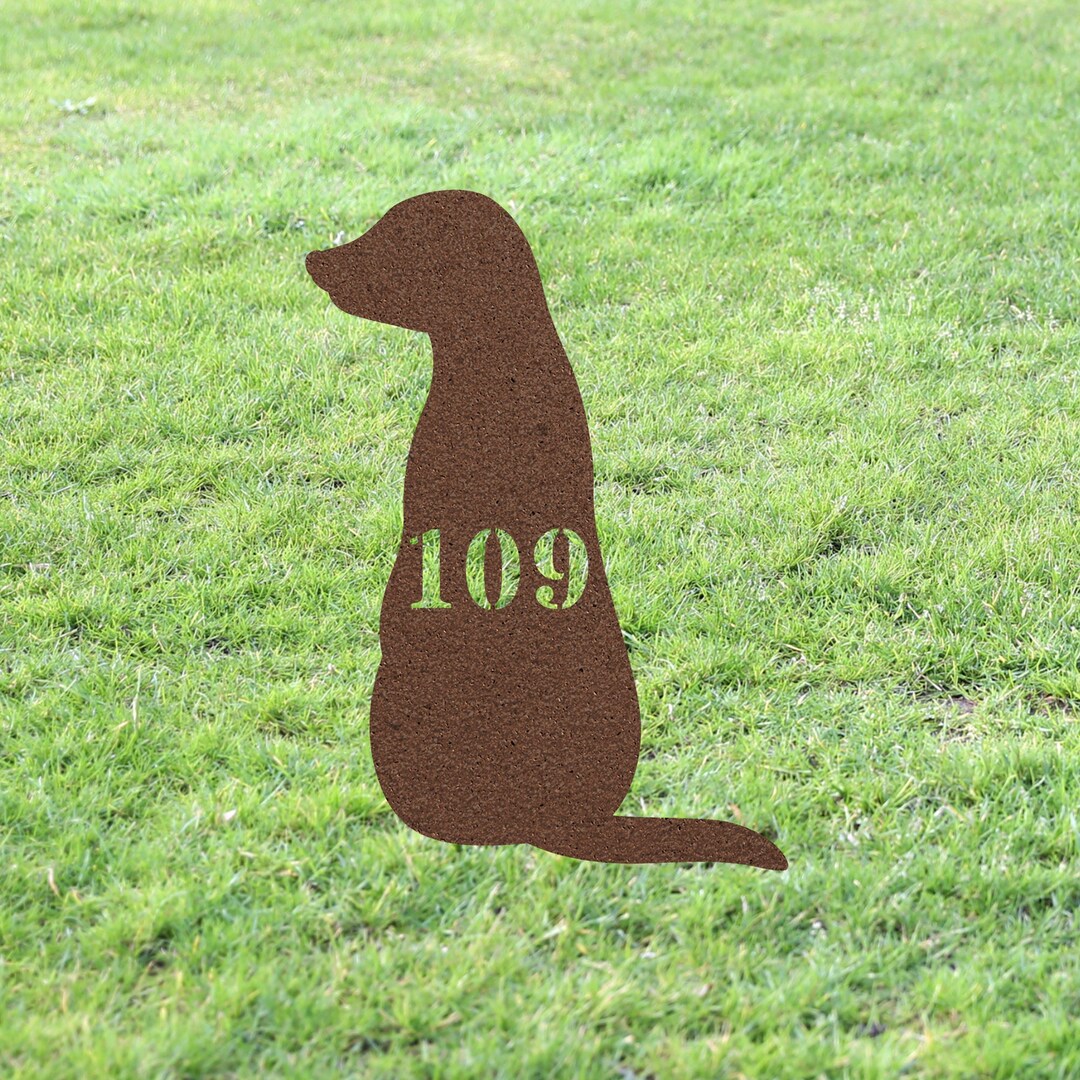 Meerkat House Number Sign Yard Address Plaque Garden Lawn Stake Metal ...