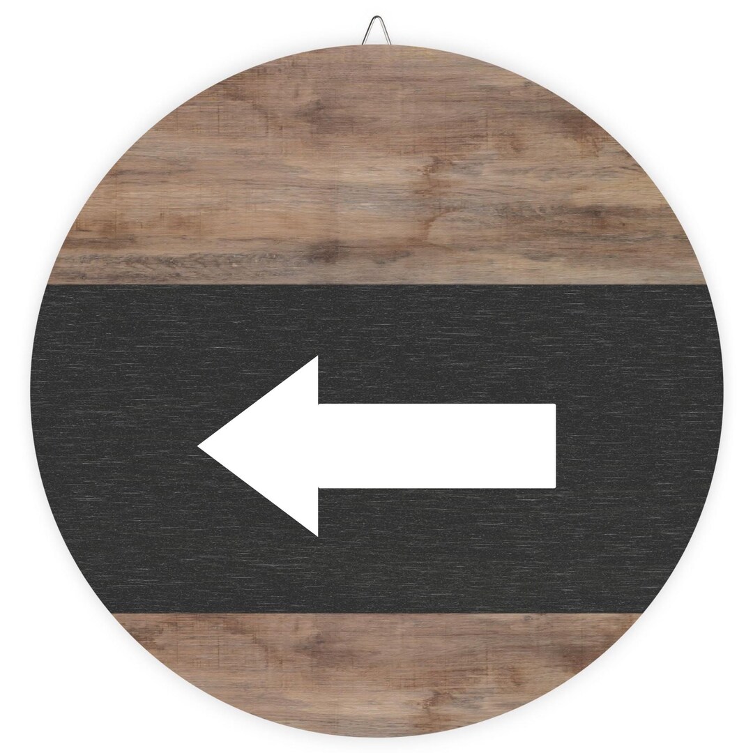 Right or Left Arrow Sign - Wood Wood Front Door Hanger Wreath Wall Art ...