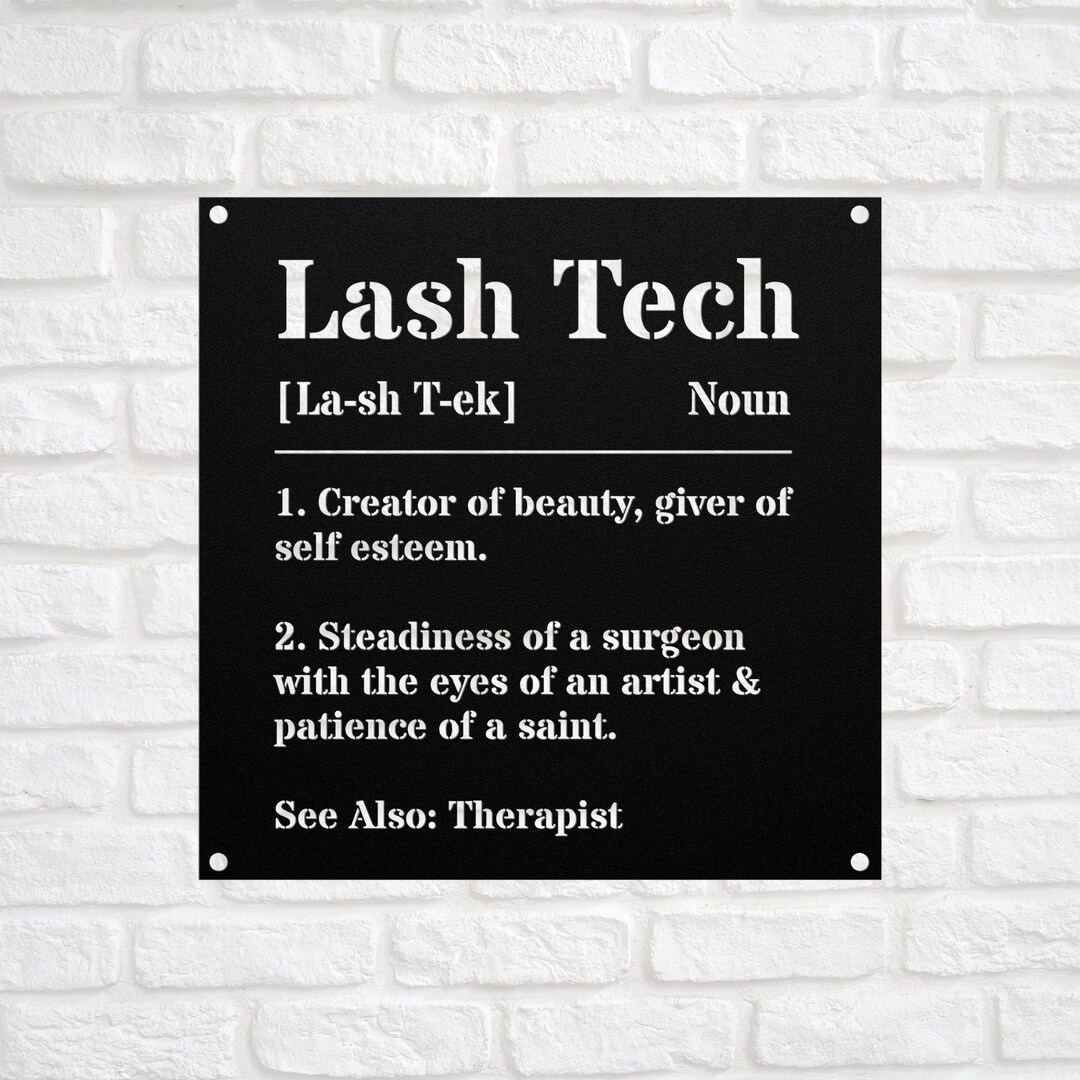 Lash Tech Definition Metal Sign, Beauty Gift, Personalized Lash ...