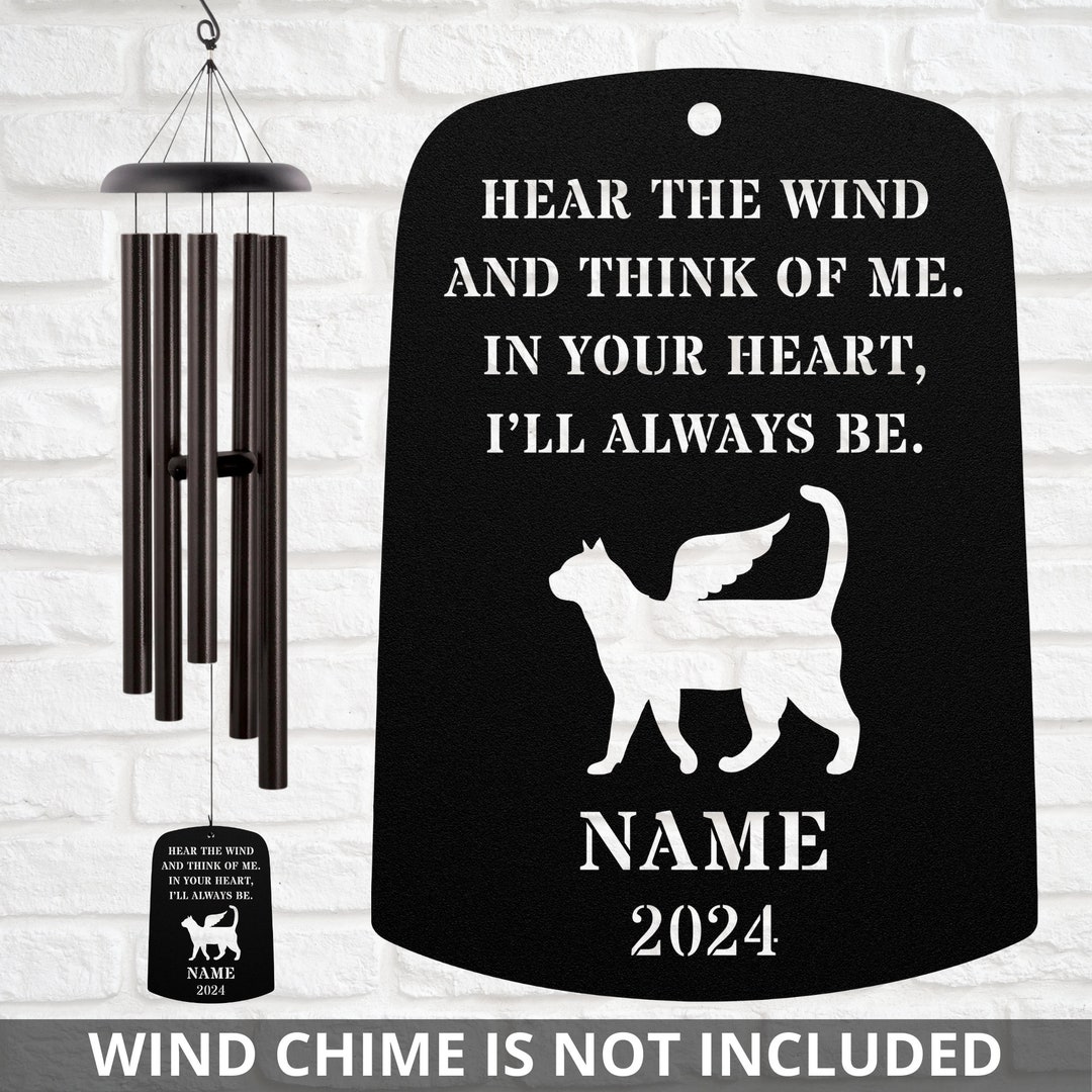 Cat Angel Wind Chime Sail Cat Memorial Cat Loss Gift Sympathy ...